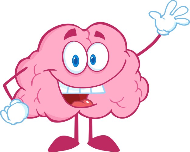 Brain character pointing with a finger Royalty Free Vector