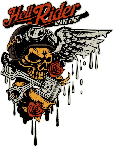 Harley davidson and rider Royalty Free Vector Image