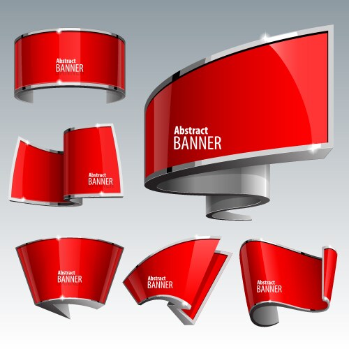 Shiny gloss red banner eps 10 Royalty Free Vector Image
