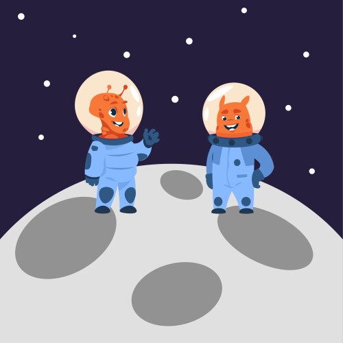 Alien breaks through a hole into space Royalty Free Vector