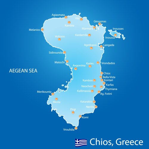 Island of santorini in greece map on white Vector Image