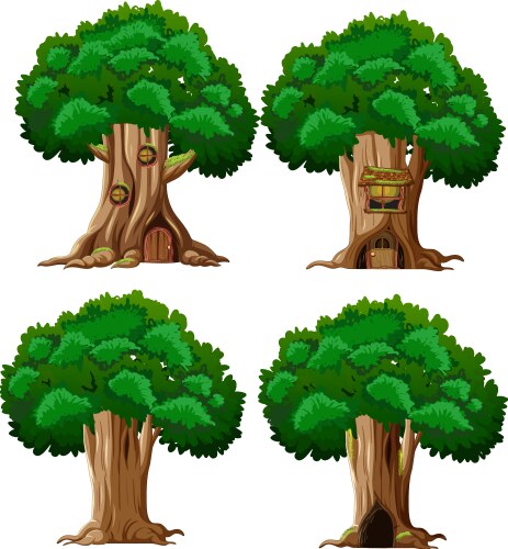 A large tree with thick crown Royalty Free Vector Image