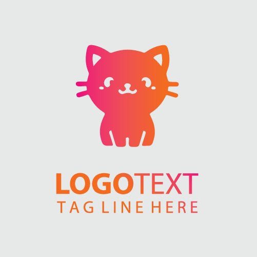 Cute kitty cat logo Royalty Free Vector Image - VectorStock