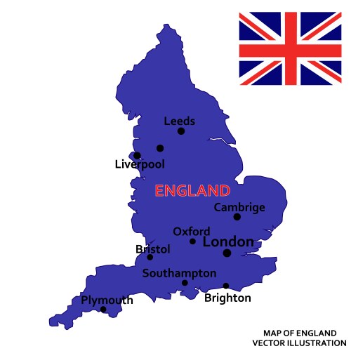 Map of england Royalty Free Vector Image - VectorStock
