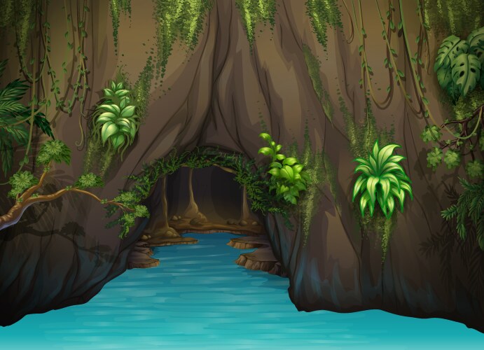Cave scene Royalty Free Vector Image - VectorStock