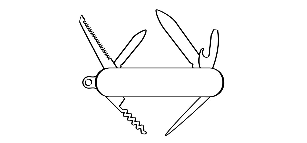 Cartoon red jackknife multitool tools pen knife Vector Image