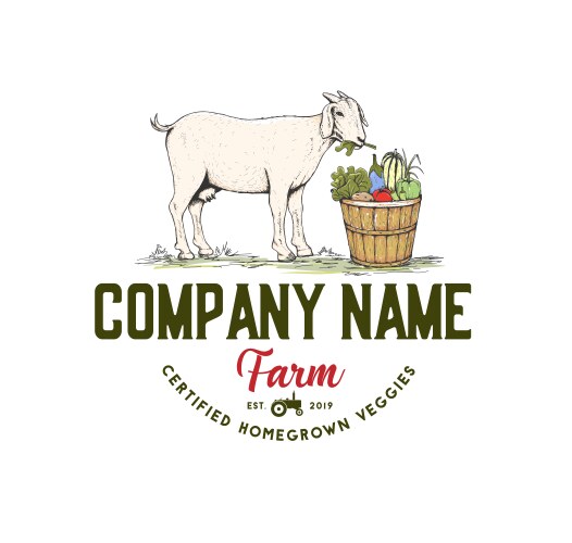 Rustic vintage farm logo design Royalty Free Vector Image