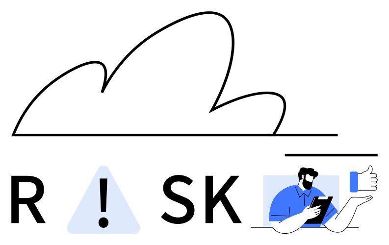 Risk assessment concept with exclamation mark Vector Image