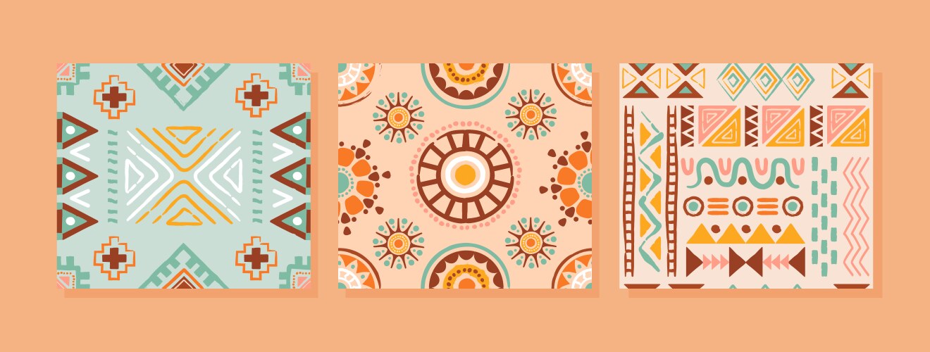 Ethnic ribbon patterns set Royalty Free Vector Image