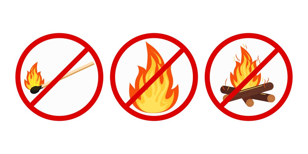 No open fire allowed prohibited safety sign – Royalty-Free Vector ...