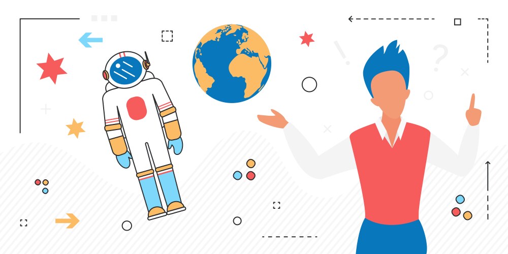 Science research man discovering new Royalty Free Vector