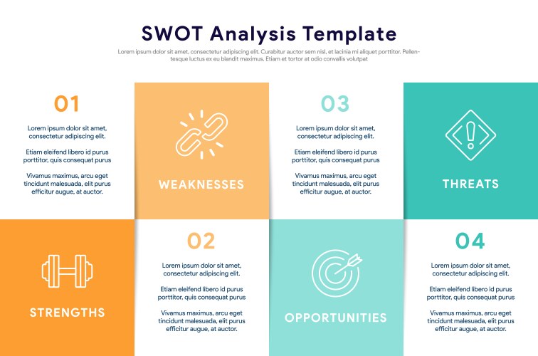 Color SWOT Analysis Template – Royalty-Free Vector | VectorStock