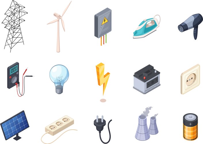 Electricity infographic set Royalty Free Vector Image