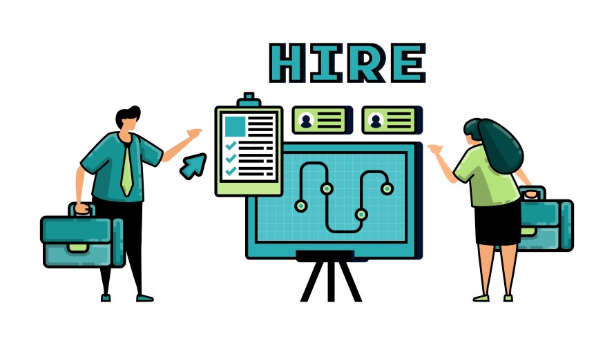 Hiring with the words hire and megaphone Vector Image