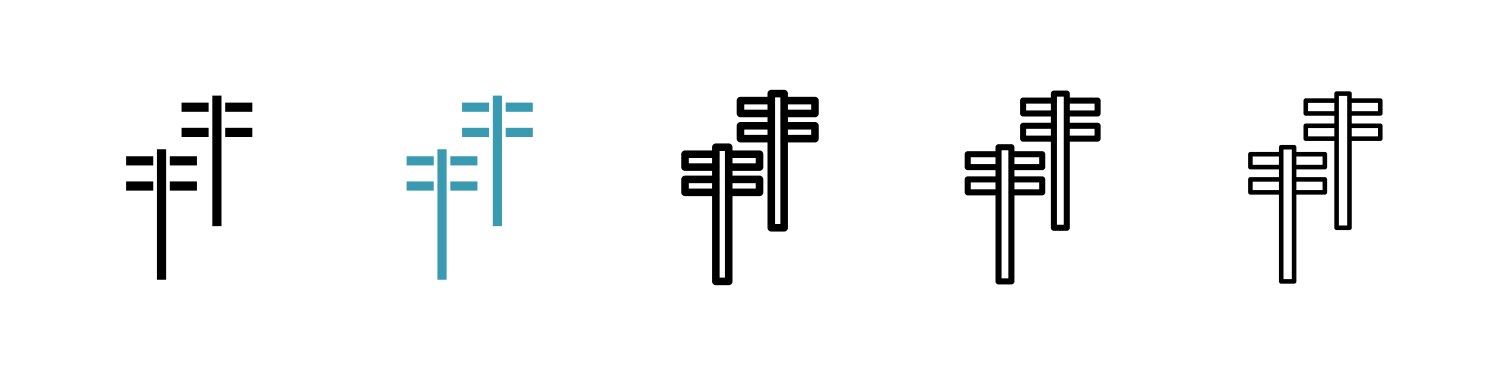 Utility pole icon set black filled and outlined Vector Image