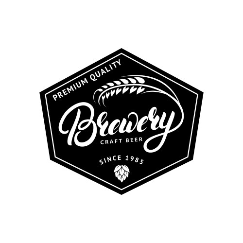 Brewery hand drawn lettering logo label badge Vector Image