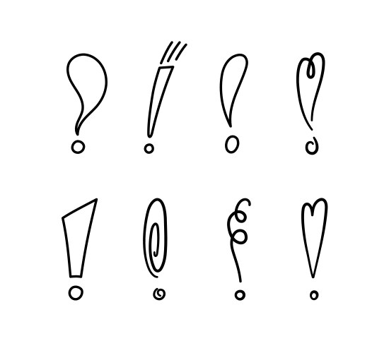 Hand painted exclamation marks Royalty Free Vector Image