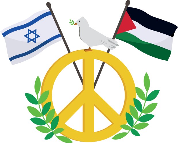 Israel and palestine peace design Royalty Free Vector Image