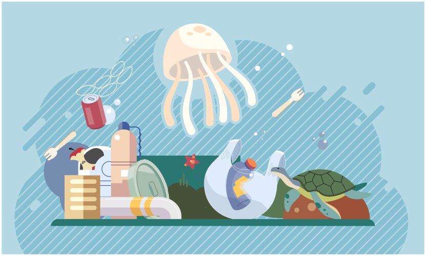 Water pollution destruction natural habitats Vector Image