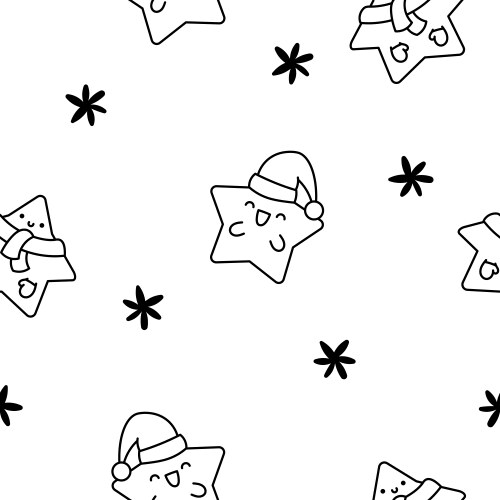 Cute stars character coloring page Royalty Free Vector Image