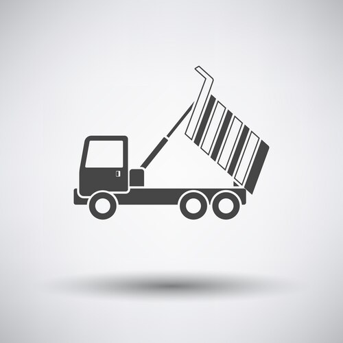 Unload tipper icon cartoon truck heavy Royalty Free Vector