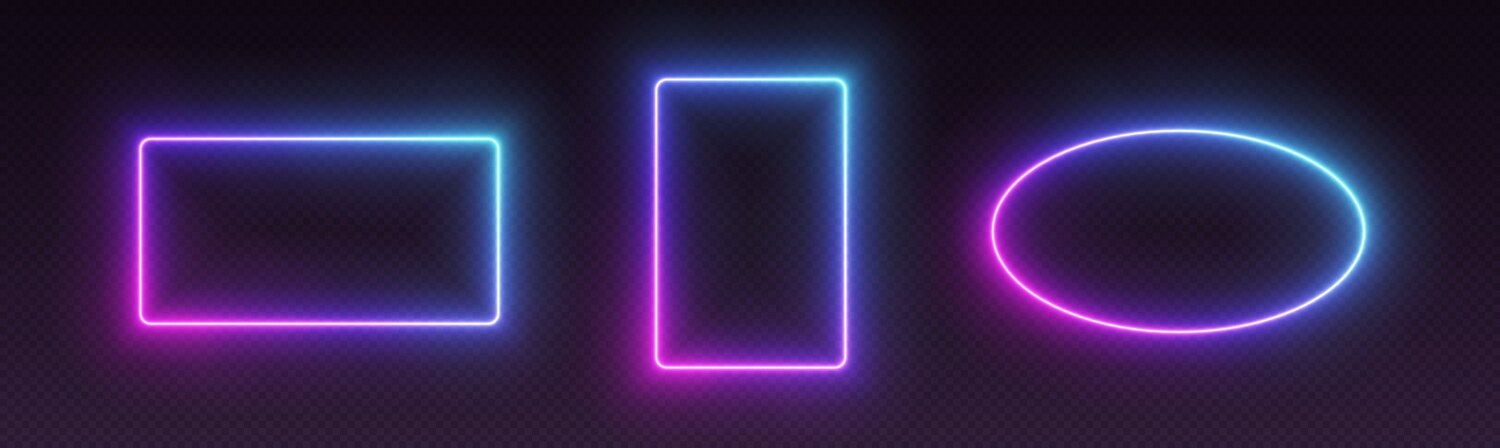 Gradient neon frame glowing border with sparkles Vector Image
