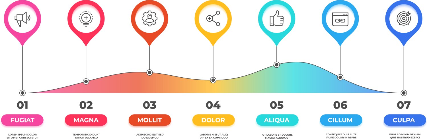 6 steps timeline infographic template Royalty Free Vector