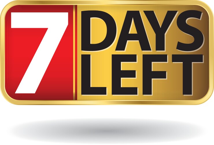 5 days to go red label Royalty Free Vector Image