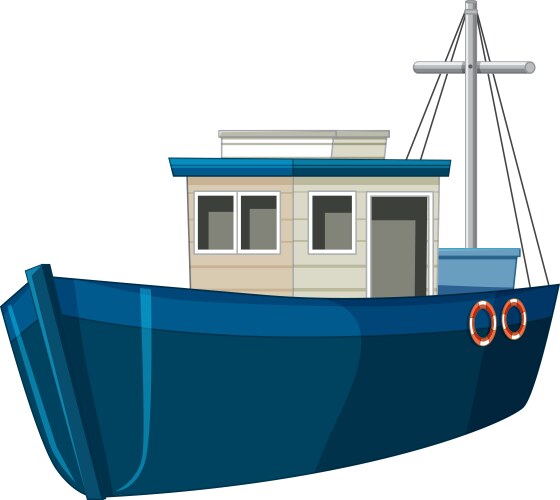 A fishing man boat isolated Royalty Free Vector Image