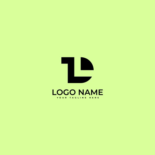Abstract letter ld d l modern minimal logo design Vector Image