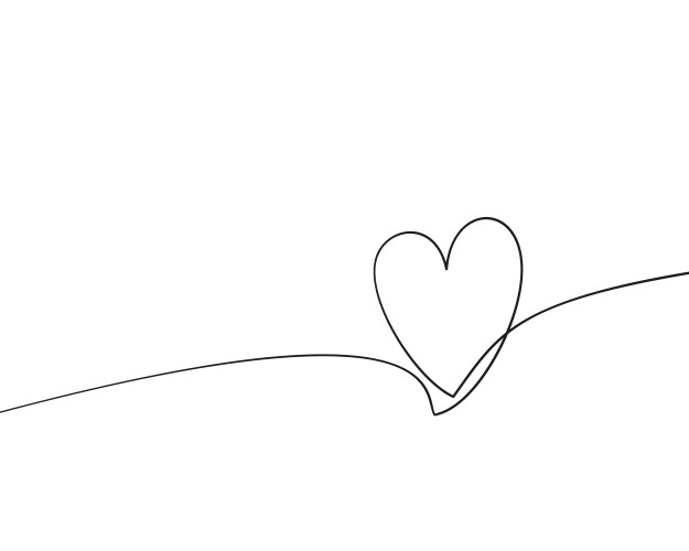 Continuous one line hand hold love heart Vector Image