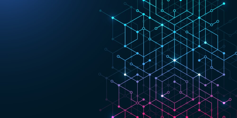 Technology abstract background lines dots Vector Image