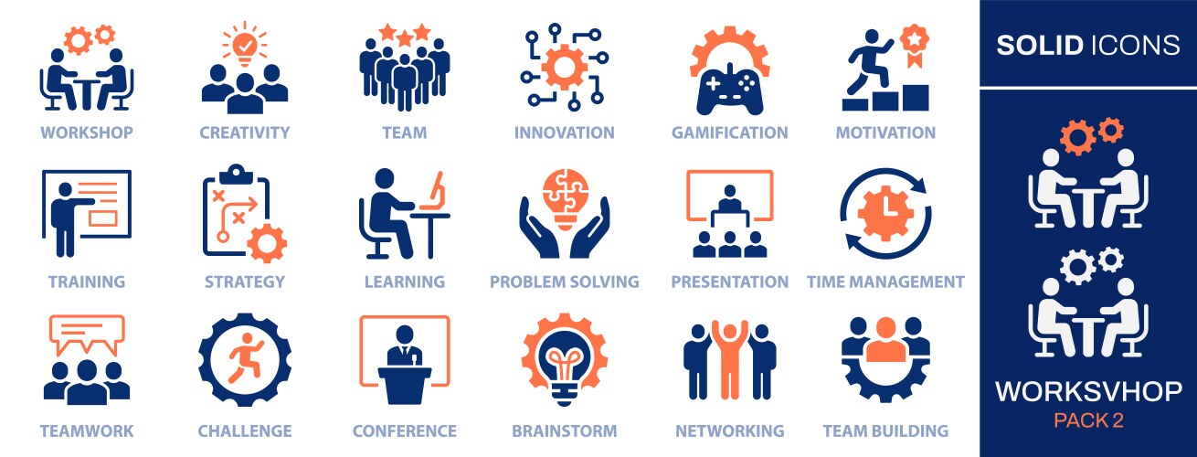 Presentation icon set Royalty Free Vector Image
