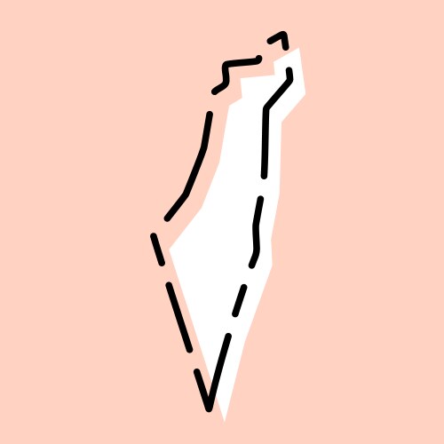 Israel simplified map Royalty Free Vector Image