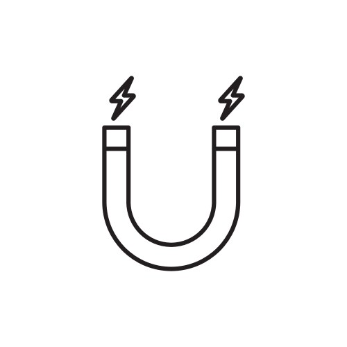 Magnet icon set electromagnetic technology symbol Vector Image