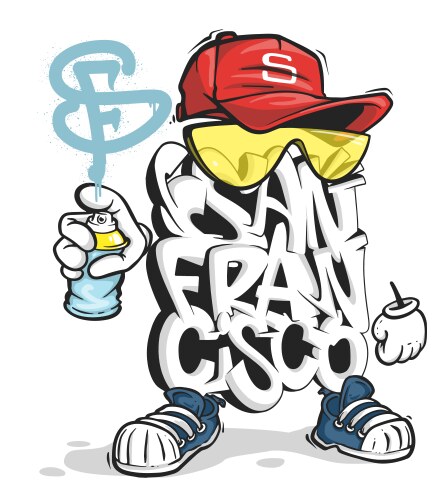 Street graffiti lettering Royalty Free Vector Image