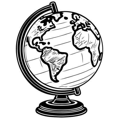 Drawing globe drawing realistic hand drawing line Vector Image