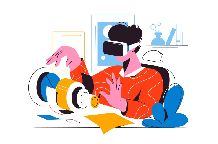 Vr technology Royalty Free Vector Image - VectorStock