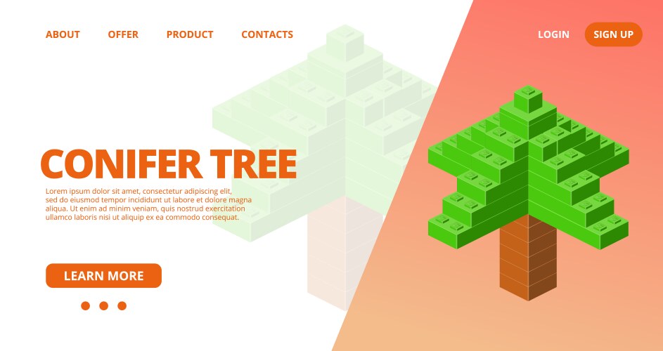 Web template with a palm tree Royalty Free Vector Image