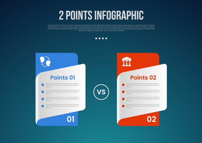 2 or two point template comparison versus things Vector Image