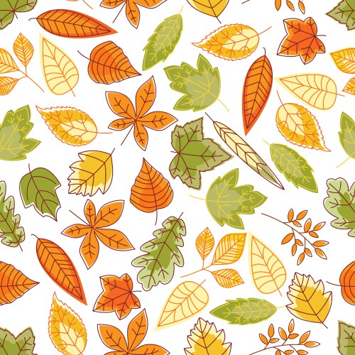 Seamless pattern with acorns and autumn leaves Vector Image