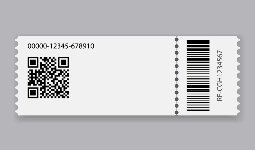 Empty ticket template blank concert Royalty Free Vector