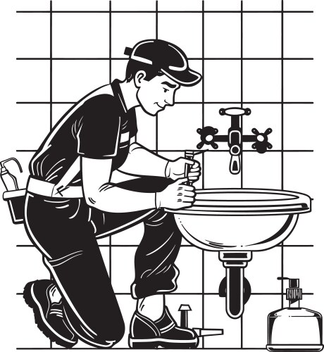 Flow master plumbing repair expert logo design Vector Image