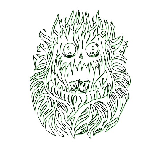 Swamp monster outline sketch Royalty Free Vector Image