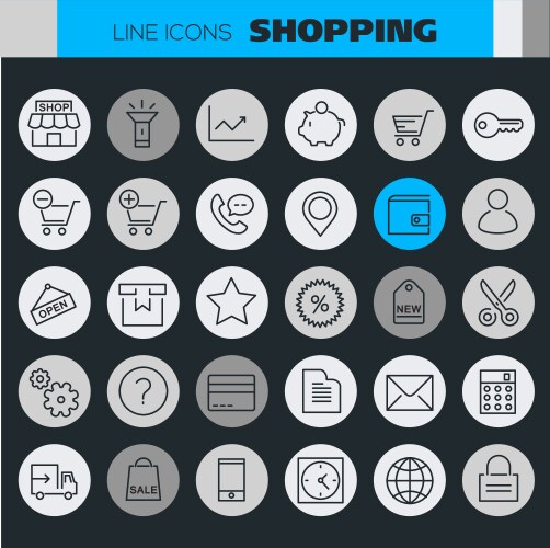 Shopping and retail icons Royalty Free Vector Image