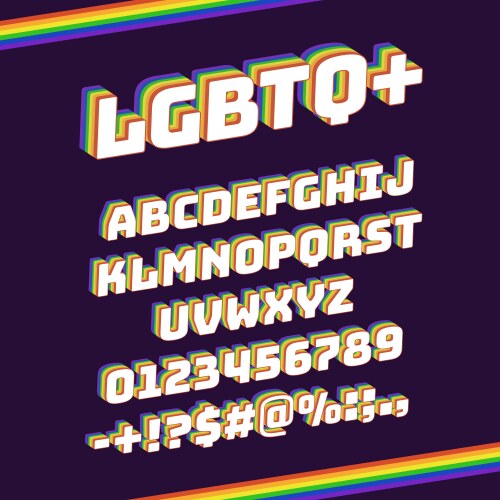 Alphabet letter symbols and numbers set design Vector Image