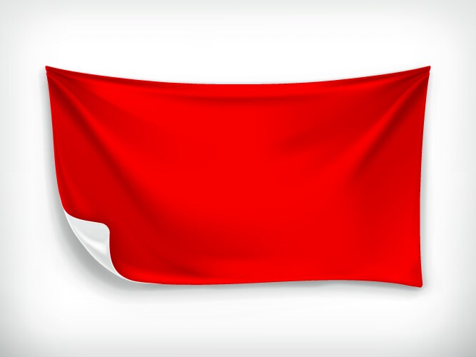 Cloth red banner 3d realistic Royalty Free Vector Image