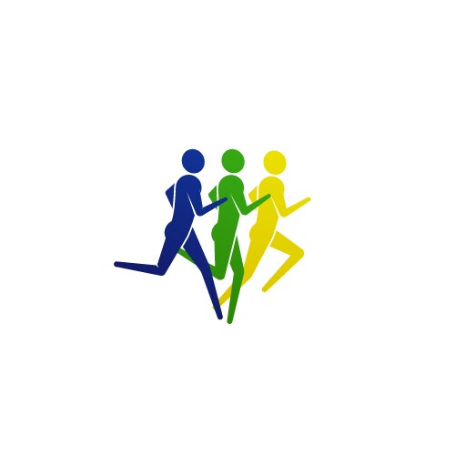 Running people set of silhouettes competition Vector Image