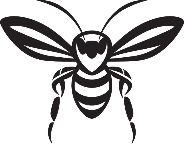 Crafted ferocity hornet mascot black icon Vector Image