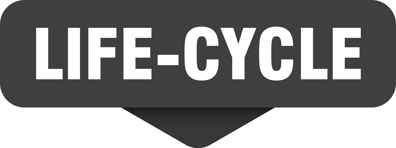 Life-cycle sticker sign on transparent Royalty Free Vector